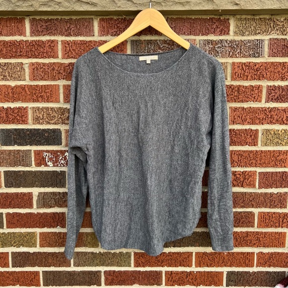 Joan Vass | Sweaters | Joan Vass Marled Gray Cut Out Dolphin Hem ...